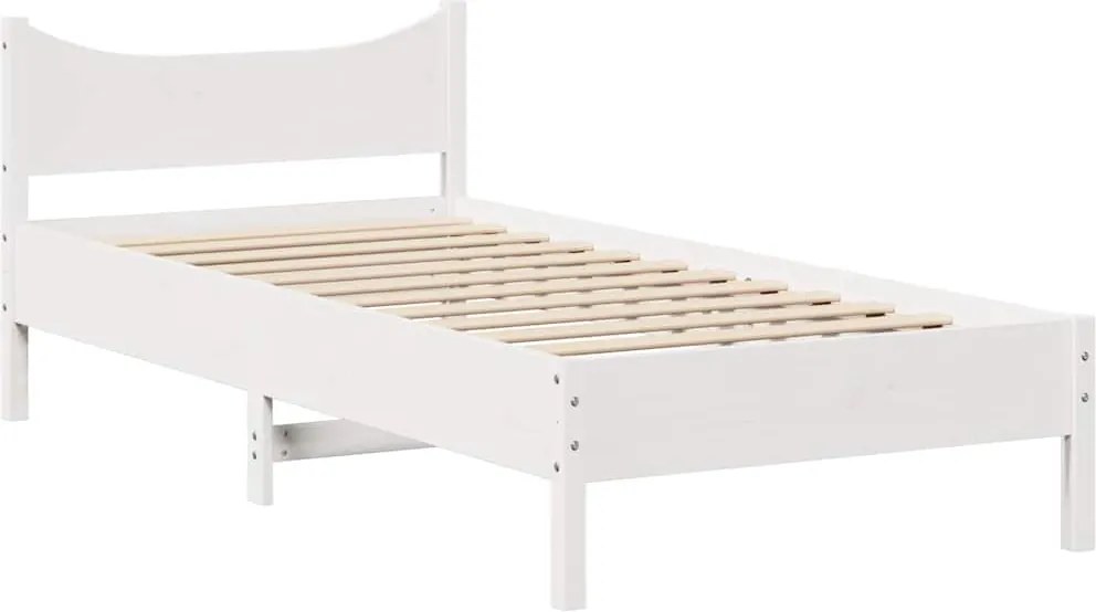 Rám postele se zásuvkami bílý 75 x 190 cm masivní borové dřevo 3301930