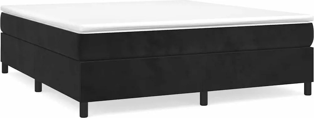 Box spring postel s matrací černá 160x200 cm samet 3144689