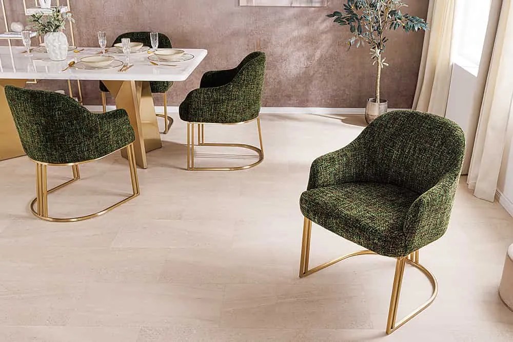 Designová jídelní židle Napayshni tmavozelená