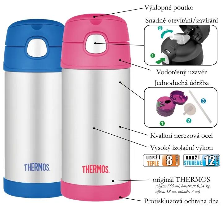 Thermos Dětská termoska 355ml - růžová