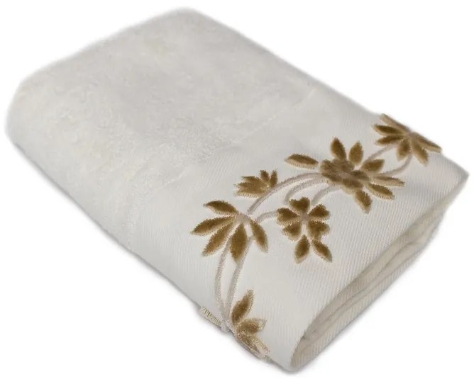 Bavlněný ručník Bambu Flower 50x90 cm ecru