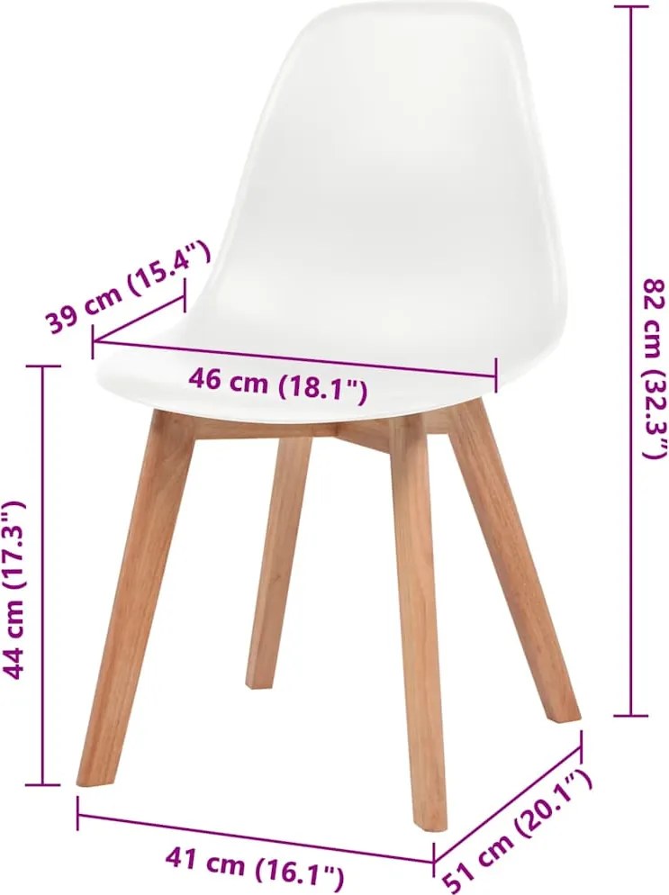 Jídelní židle 2 ks bílé plast 244771