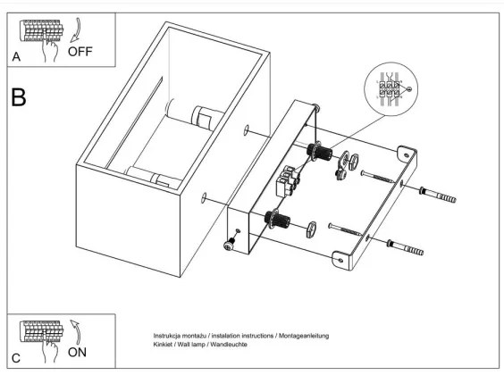 Sollux SL.0530 - Nástěnné svítidlo LOBO 2xG9/40W/230V černá
