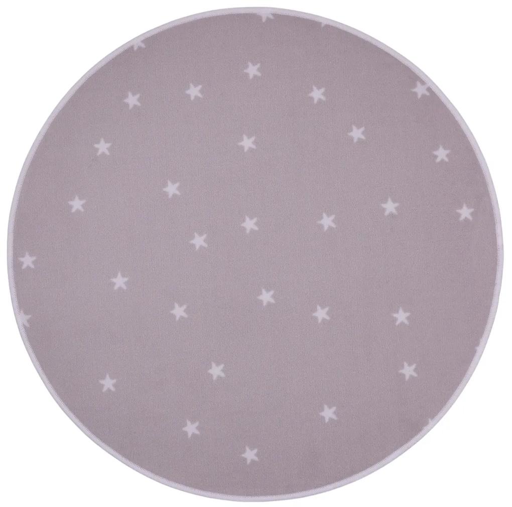 Vopi koberce Kusový dětský koberec Hvězdičky růžové kruh - 57x57 (průměr) kruh cm