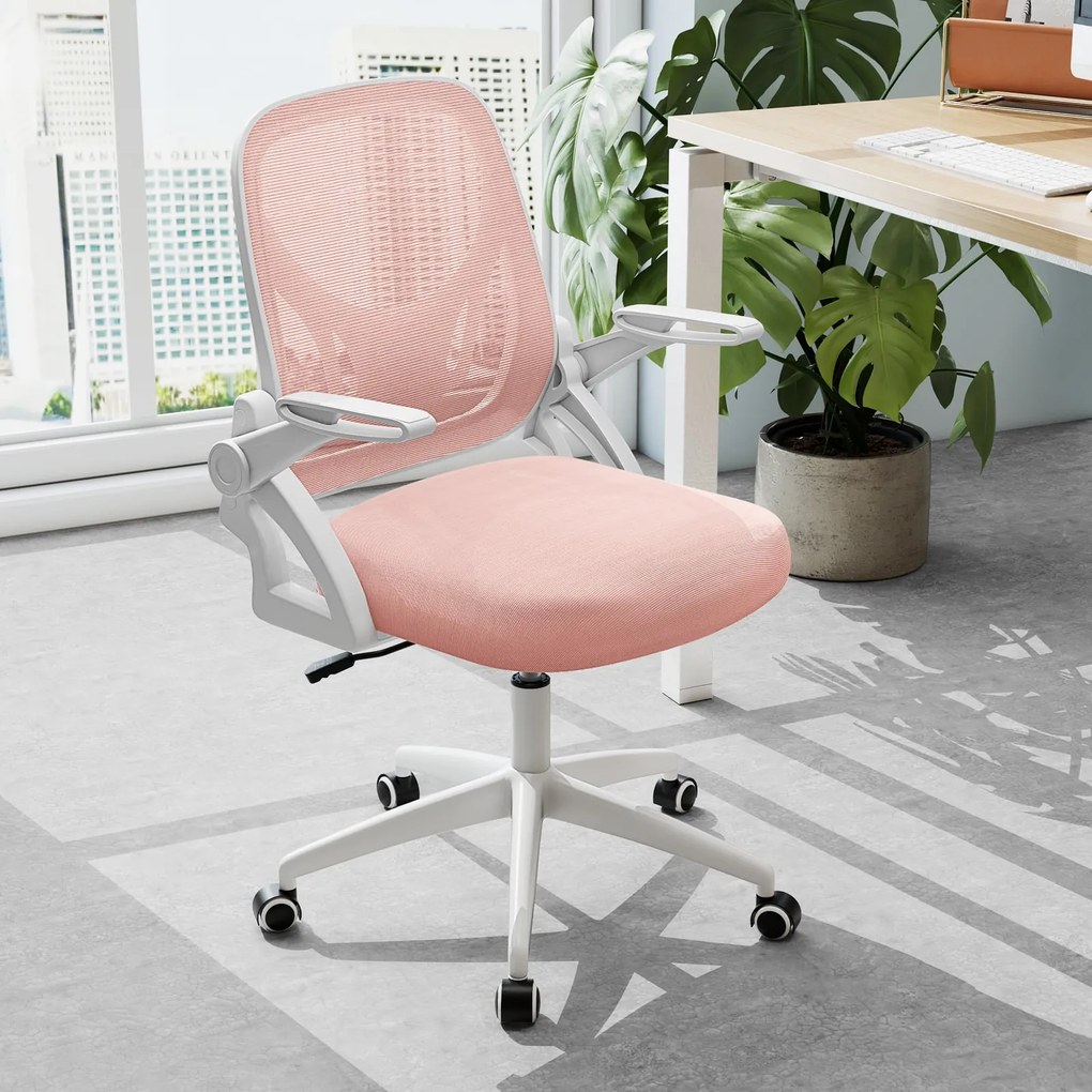 Costway Ergonomická kancelářská židle se sklopnými područkami a houpacím stolem