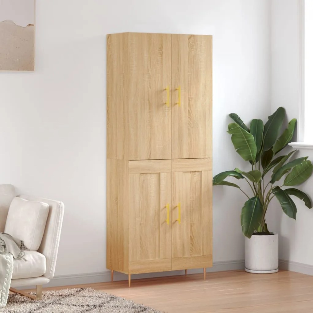 Skříň highboard dub sonoma 69,5 x 34 x 180 cm kompozitní dřevo 3195782