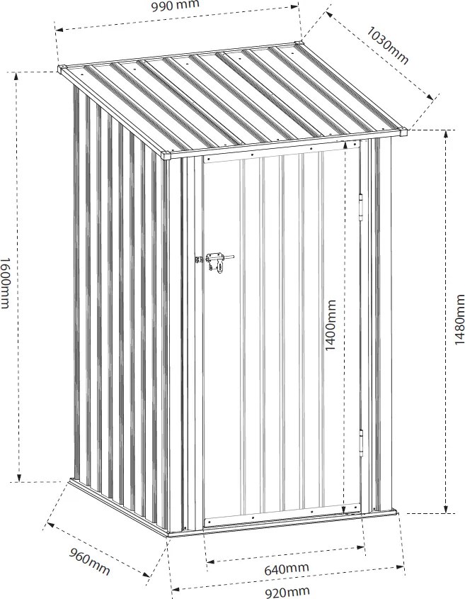 Zahradní domek BestBerg BBSH-001G / 0,93 m² / 90 x 160 x 103 cm / šedá