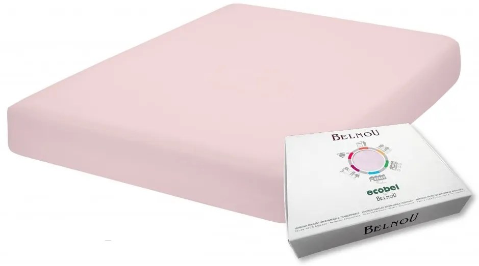 Nepropustné hyperprodyšné prostěradlo BelnoU ECOBEL 90x200 cm - světle růžová