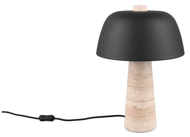 Černá/béžová stolní lampa s kovovým stínidlem (výška 41 cm) Timba – Trio Select