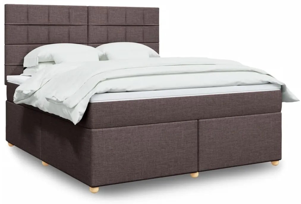 Box spring postel s matrací tmavě hnědá 180x200 cm textil 3293662