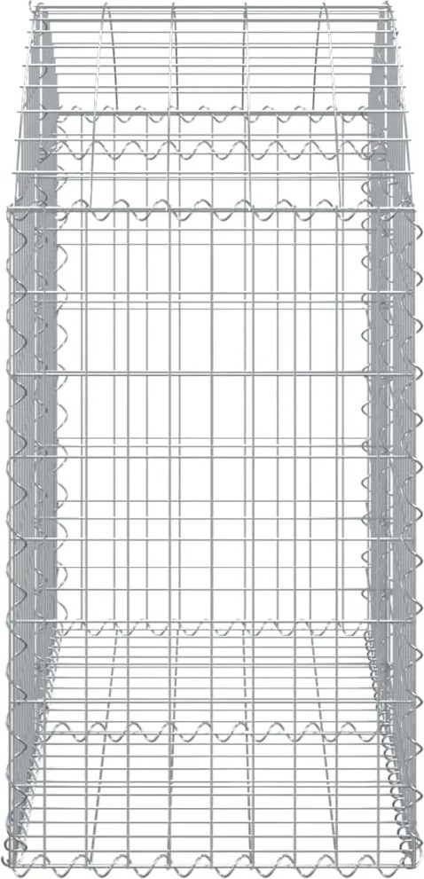 Klenutý gabionový koš 100 x 50 x 80/100 cm pozinkované železo 153434