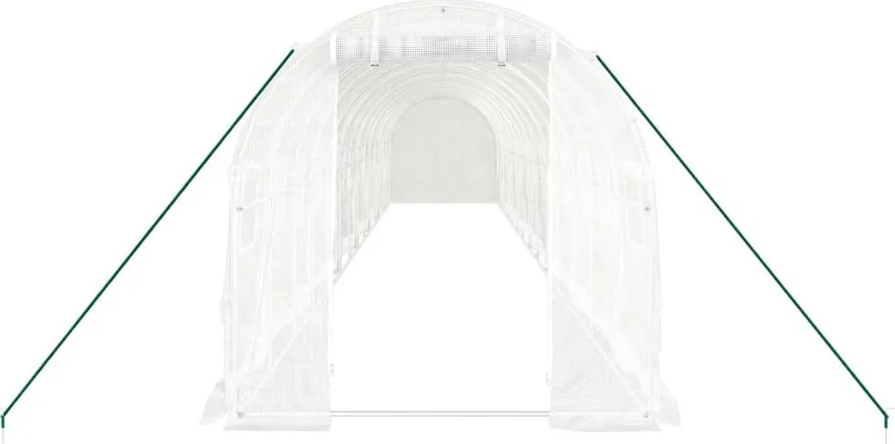 vidaXL Skleník s ocelovým rámem 28 m² 14 x 2 x 2 m [3188033] Barva: Zelená