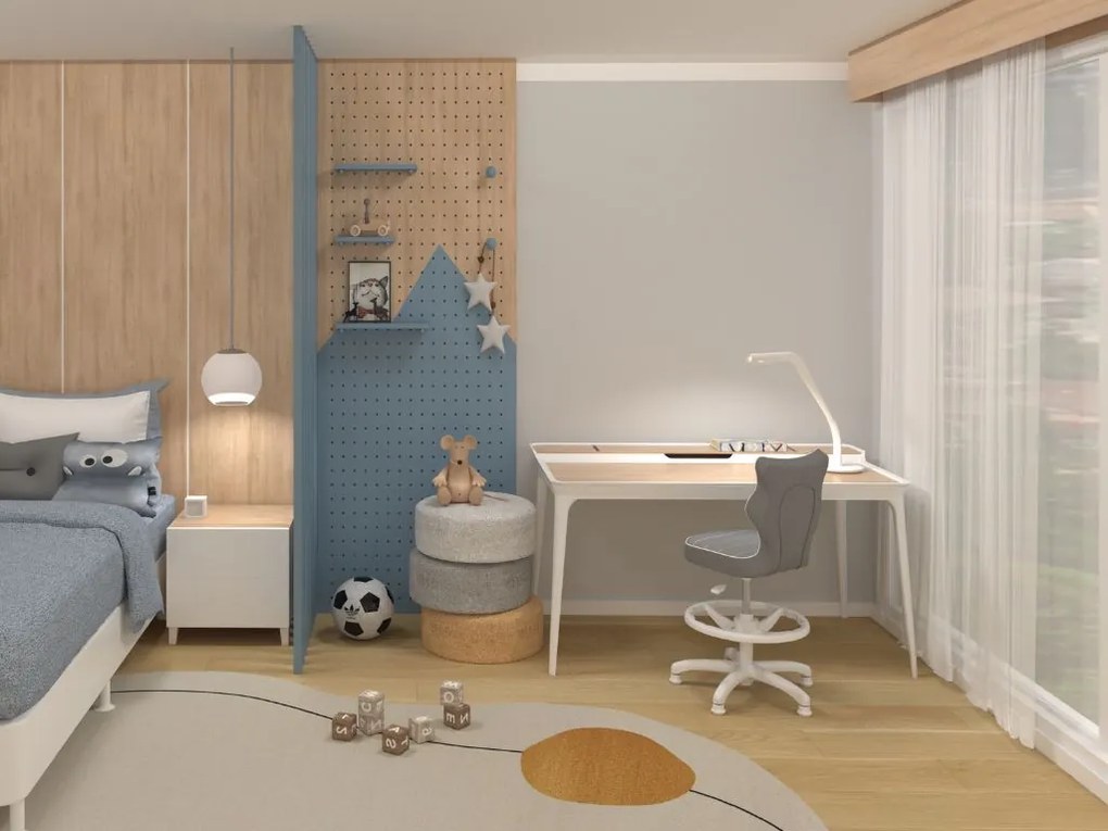 Dětská ergonomická židle k psacímu stolu ŠEDÁ Zvolte rozměr: dítě 133 - 159 cm (výška stolu 71 - 82 cm)