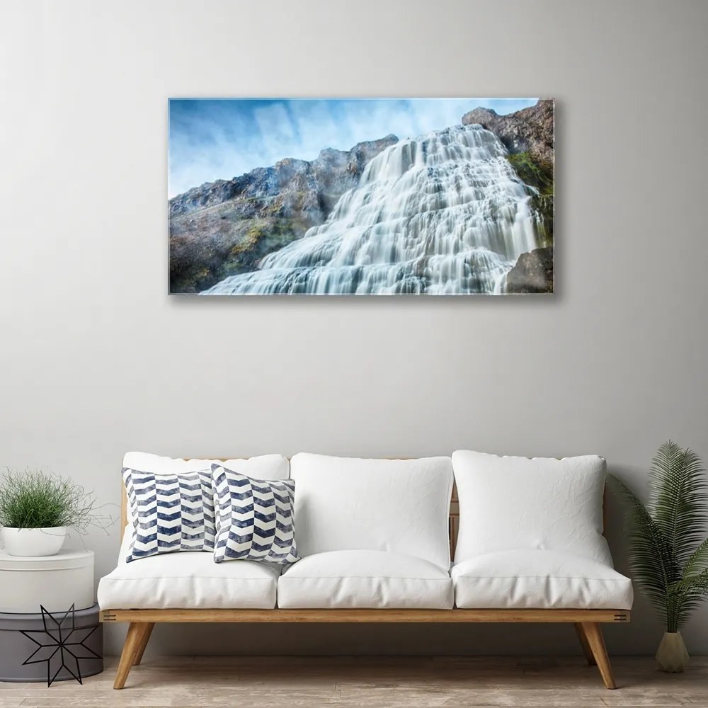 akrylový obraz Vodopád Příroda 100x50 cm