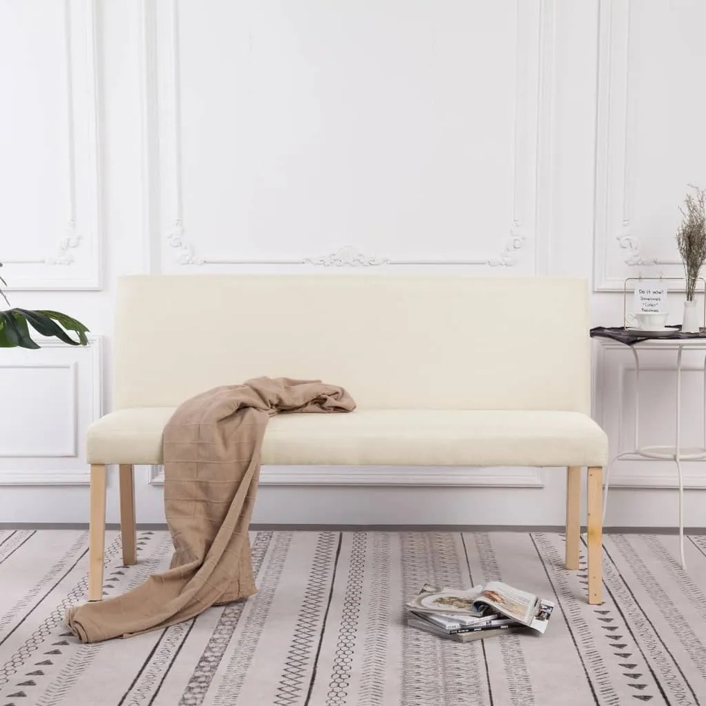 Lavice 139,5 cm krémová polyester 281337