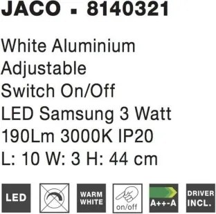 Nástěnné LED svítidlo NOVA LUCE JACO 3W 3000K 8140321
