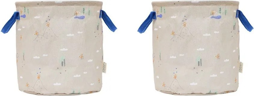 Béžové látkové dětské koše na hračky v sadě 2 ks ø 32x32 cm Foxy – OYOY Mini