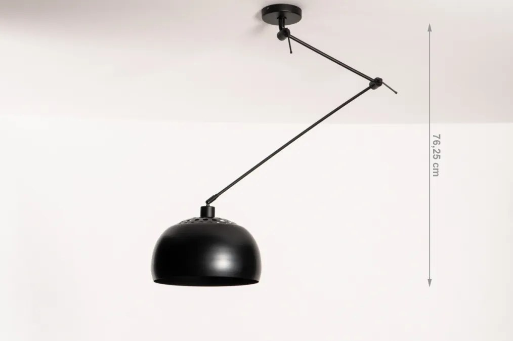 Závěsné černé designové svítidlo nad stůl Snap Light Monaco Black and Black