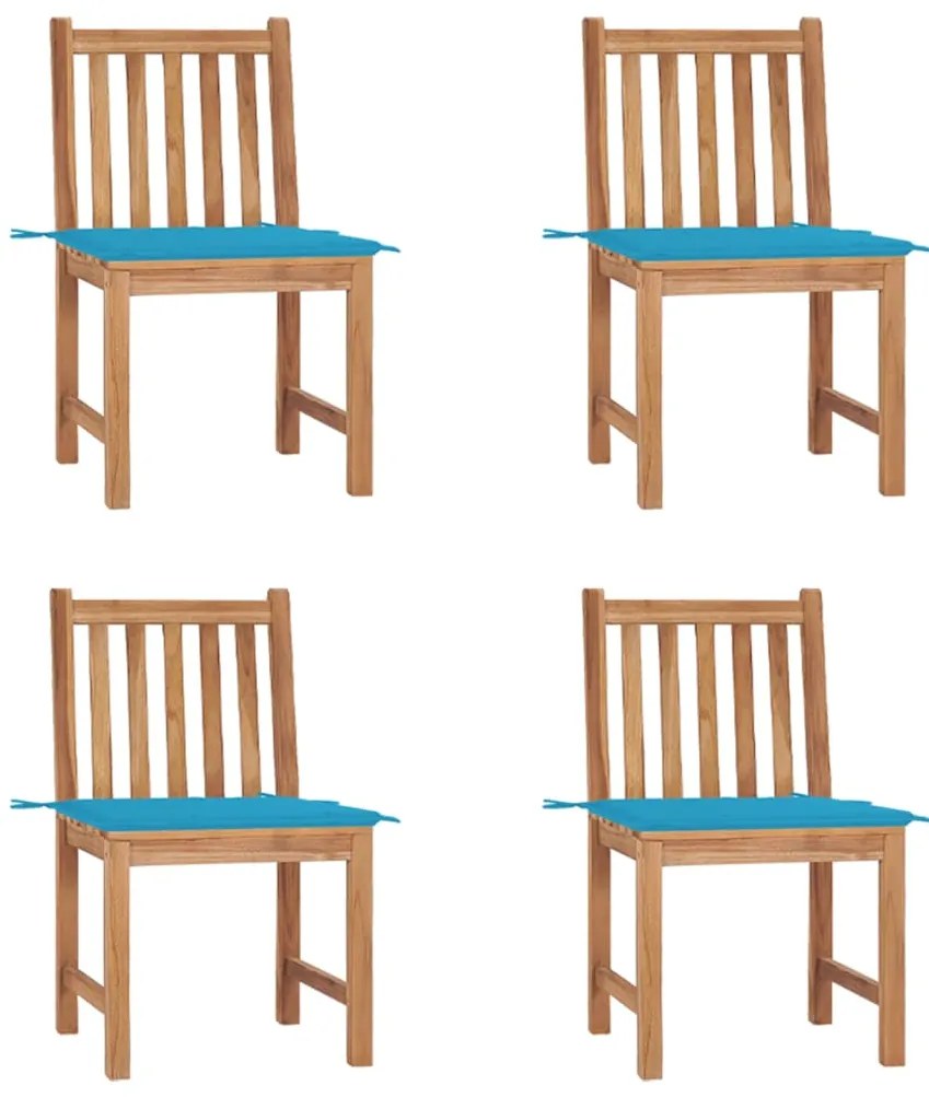 Zahradní židle s poduškami 4 ks masivní teak 3073092