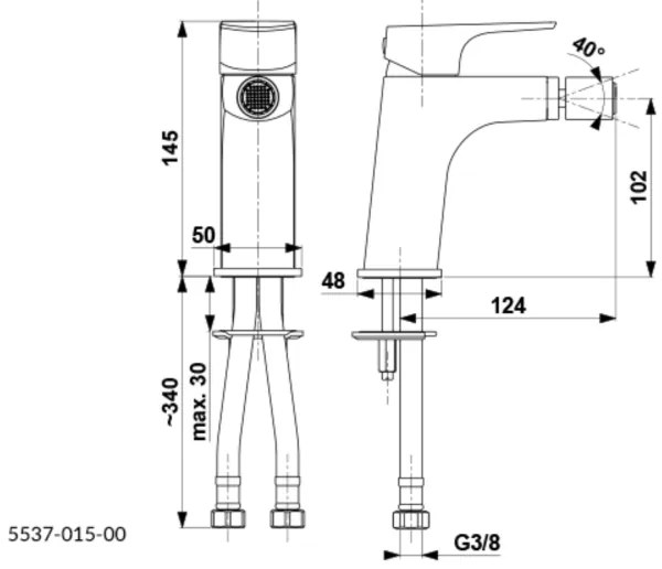 KFA Armatura 5537-015-81 - Bidetová baterie + výpusť MOKAIT mosaz/matná černá