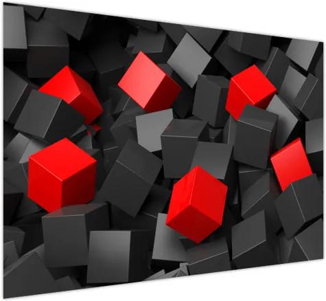 Samolepící fólie Černo - červené kostky 3D 200x135cm OK3704A_1AL