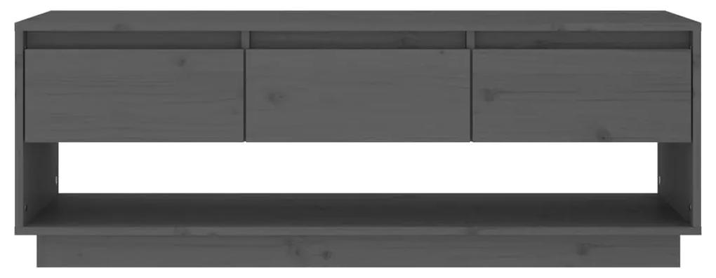 TV skříňka šedá 110,5 x 34 x 40 cm masivní borové dřevo - Default Title
