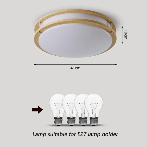 Brilagi - Stropní svítidlo ELARO 4xE27/40W/230V pr. 41 cm dekor dřeva