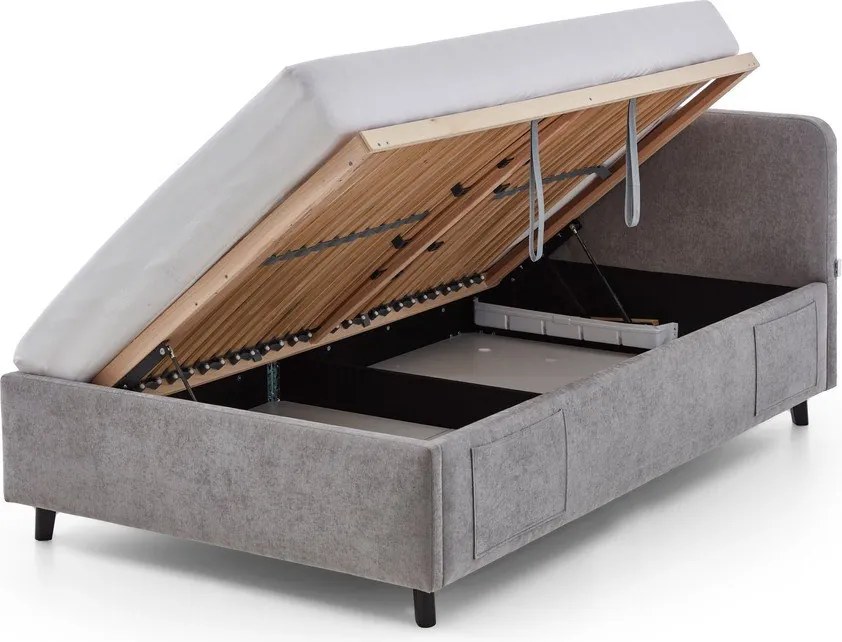 Šedá dětská postel s úložným prostorem s roštem 120x200 cm Cosy – Meise Möbel