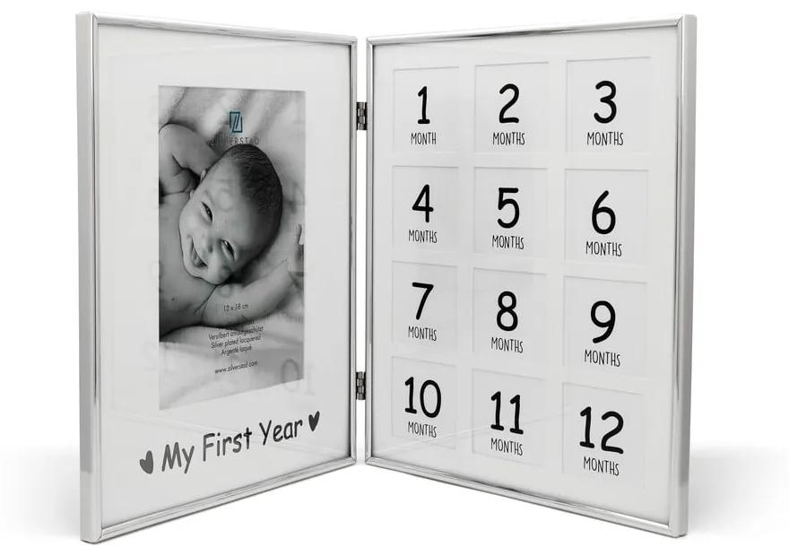 Stojací rámeček ve stříbrné barvě 21x26 cm My First Year – Zilverstad