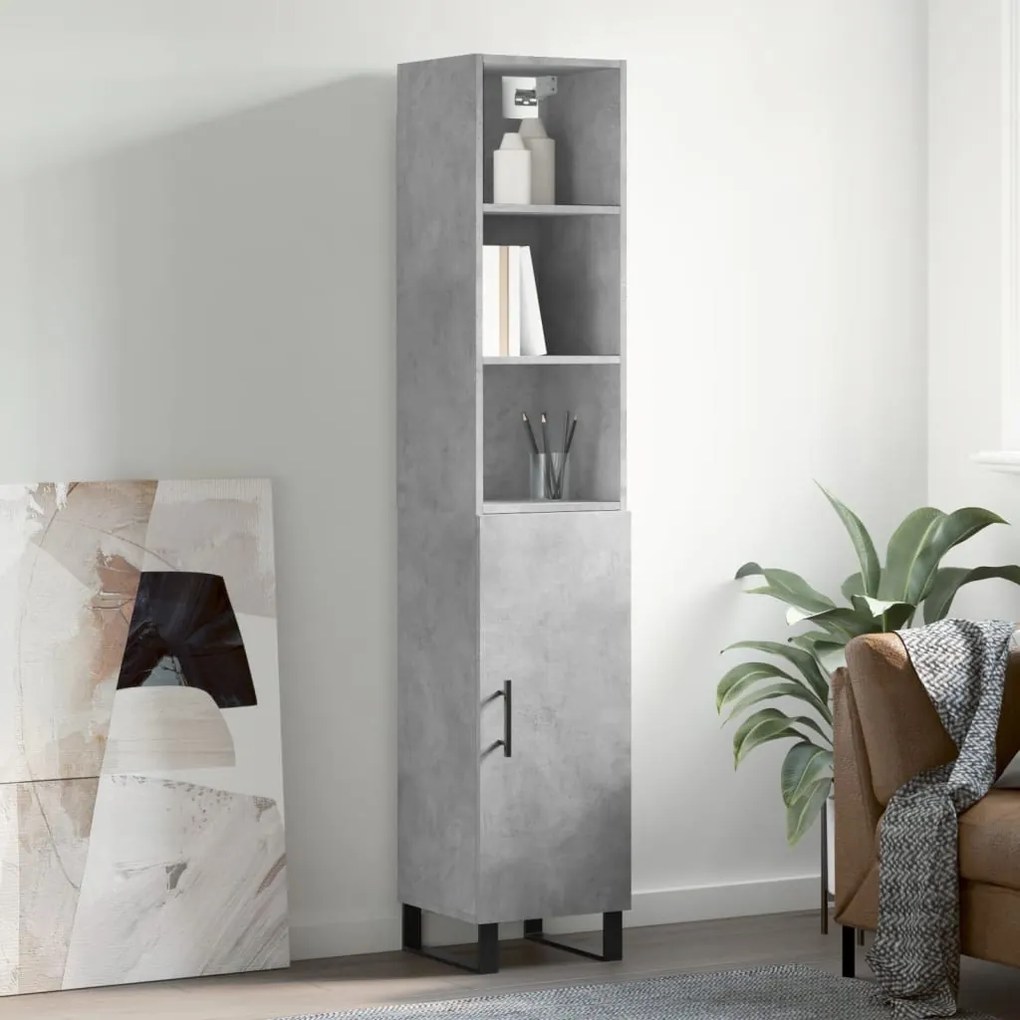 vidaXL Skříň highboard betonově šedá 34,5x34x180 cm kompozitní dřevo