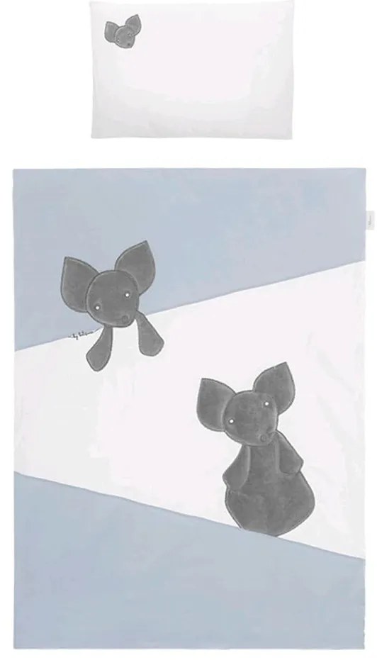 3-dílné ložní povlečení Belisima Mouse 100/135 modré