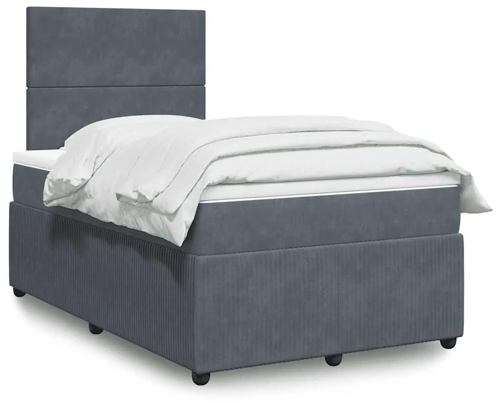 Box spring postel s matrací tmavě šedý 120x190 cm samet 3292281