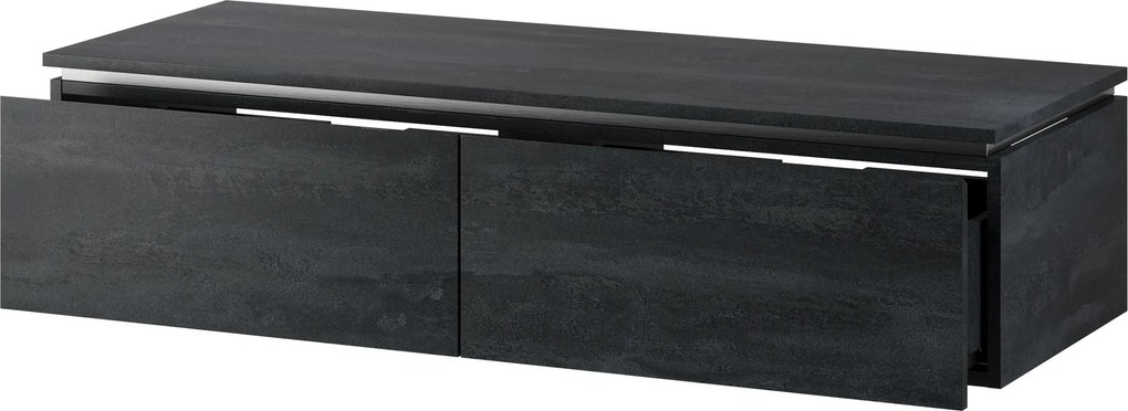 Závěsná skříňka pod umyvadlo Letto 01 120 cm černý beton