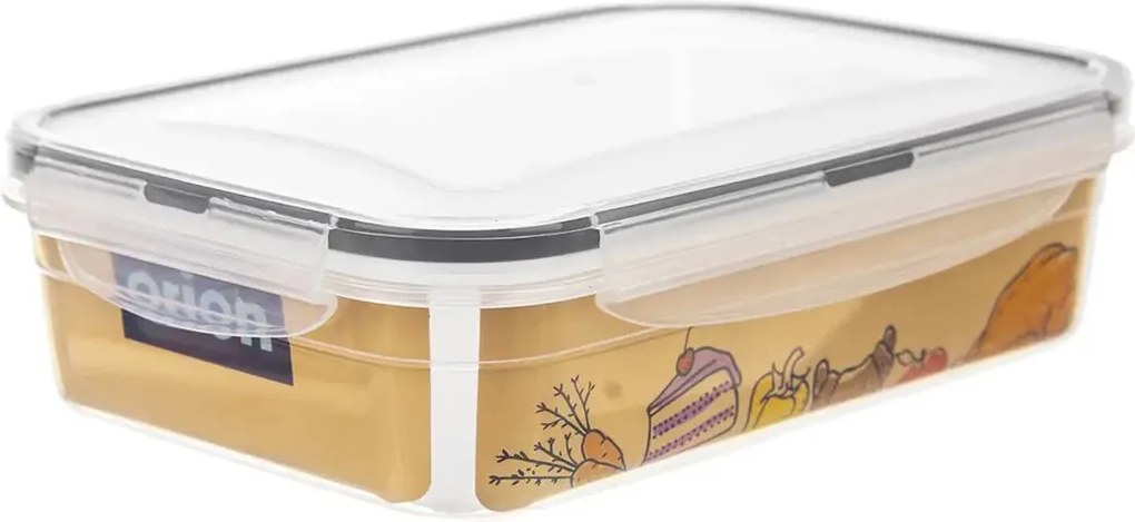 Orion Krabička na jídlo těsnící se 4 klipy, 3 sekce, 1 L, 21x15x6cm
