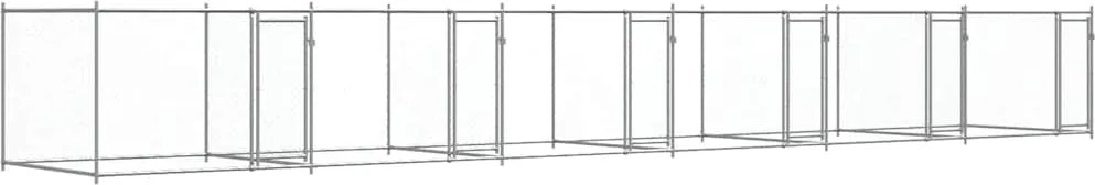 Klec pro psy s dvířky šedá 12 x 2 x 1,5 m pozinkovaná ocel 3209577