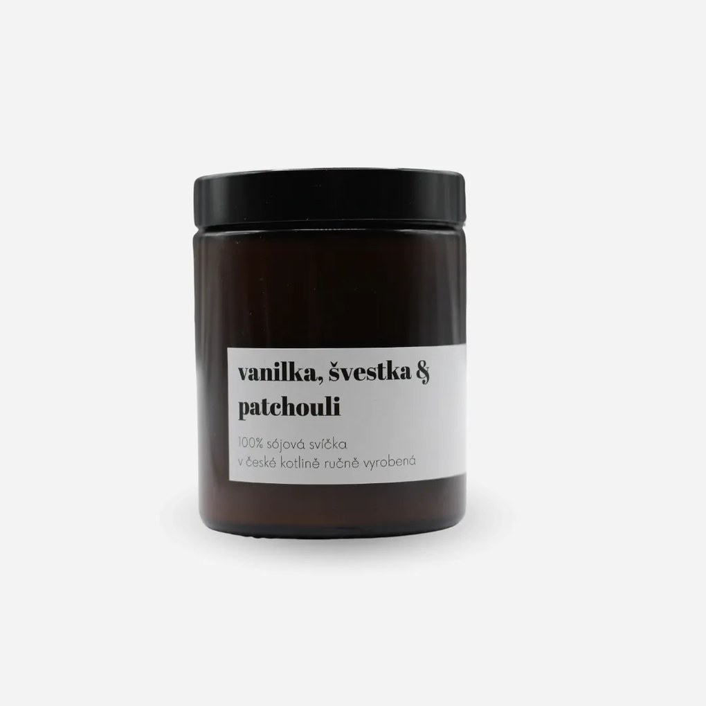 Vonná svíčka Vanilka, švestka & patchouli větší