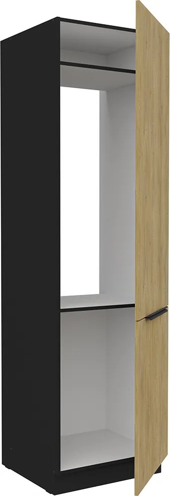 CREMONA cc | vysoká skříňka 60 LO-210 2F na vestavnou lednici | 60 cm | černá/cremona