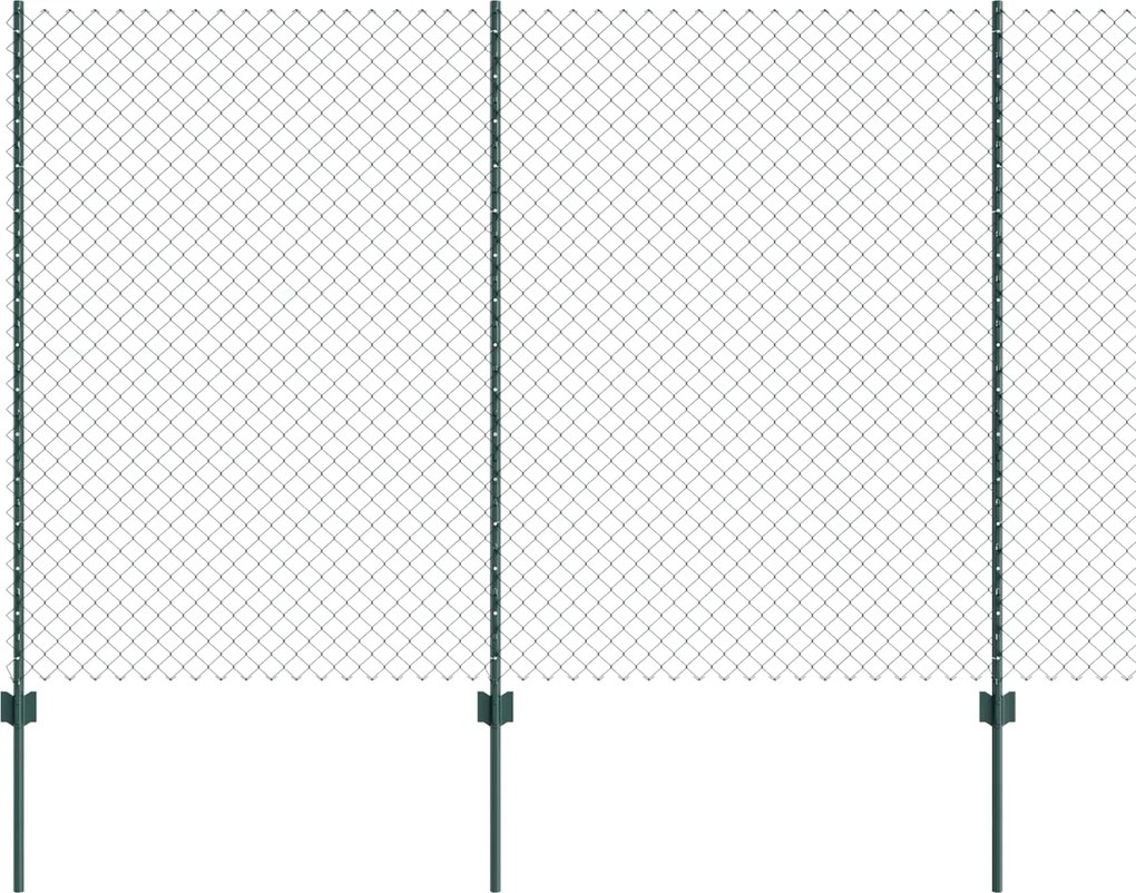 Plot s řetězovým odkazem a sloupkem 10 x 1,6 m Zelená Síťovina 3336236