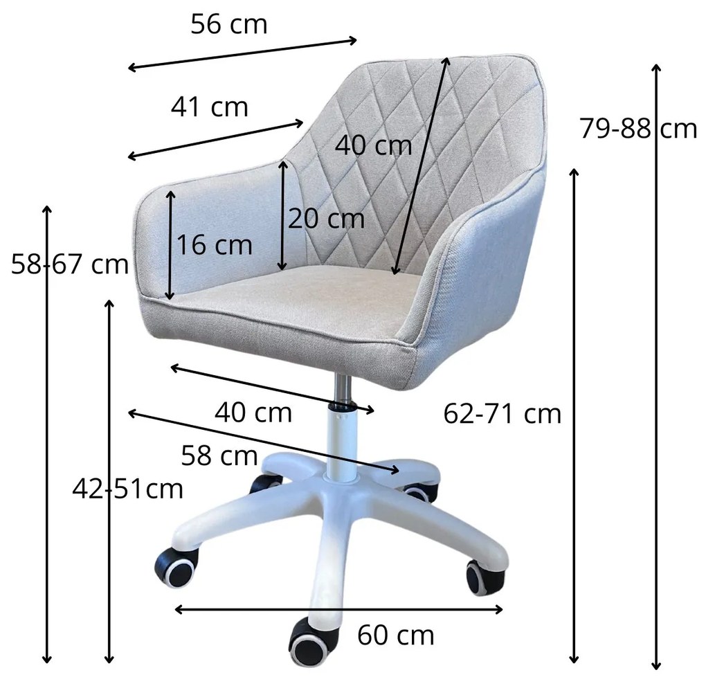 Vikio Pracovní křeslo šedá látka VKZ100S