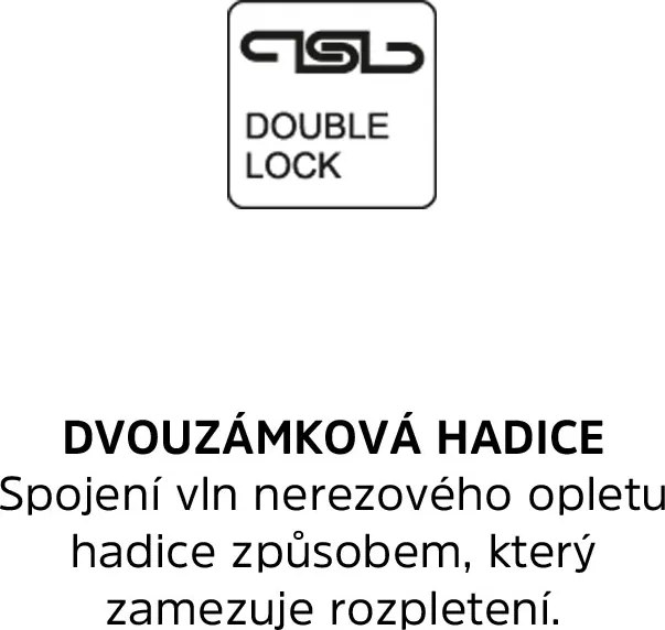 Mereo Mereo, Sprchová hadice dvouzámková 150 cm, systém zabraňující překroucení, nerez, CB111F