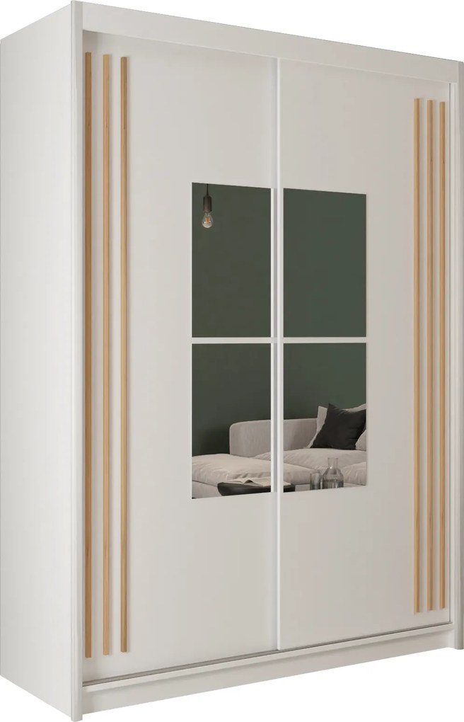 ARK Šatní skříň IKING, Bílá/Dub Artisan 150 cm