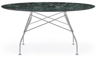 Glossy Marble finish kulatý 130 cm černá černá mramor Kartell