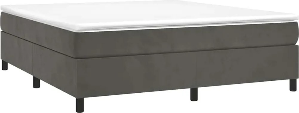 Rám postele s boxspringem tmavě šedý 160 x 200 cm samet 3121127