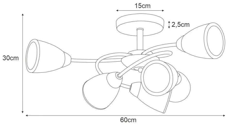 Stropní svítidlo K-JSL-6059/6 AB z řady PLATO