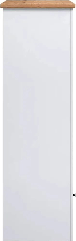 Knihovna bílá 80 x 35 x 110 cm masivní borovice řada Panama 282669
