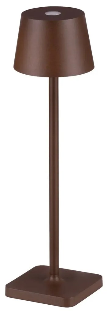 Venkovní stolní lampa Deck hnědá