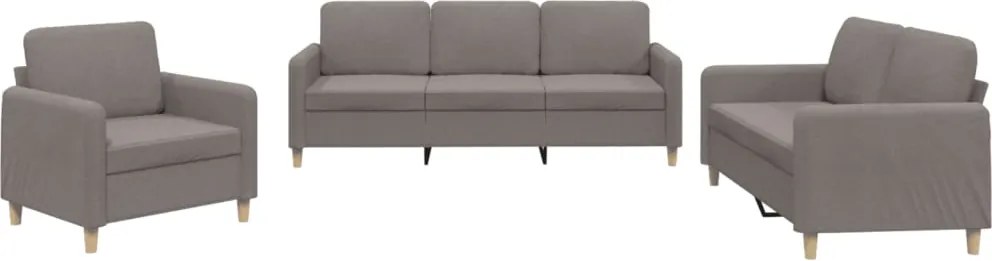 3dílná sedací souprava s poduškami taupe textil 3202061