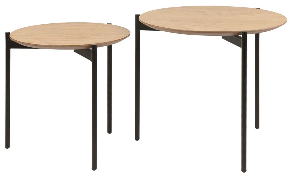 Set 2 konferenčních stolků norot dubový MUZZA