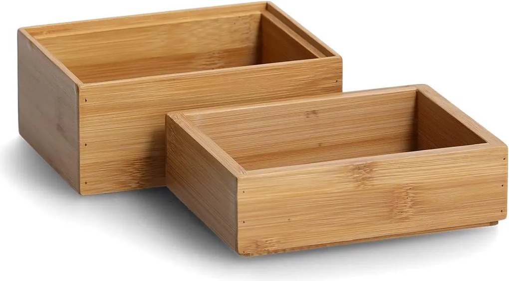 Zeller Present Úložný box, organizér do šuplíku, bambusová sada 2ks (17x12x12)