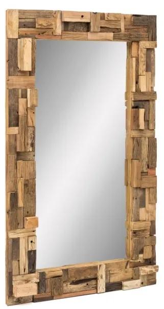 Velké zrcadlo z masivního recyklovaného dřeva Thebus 180x105